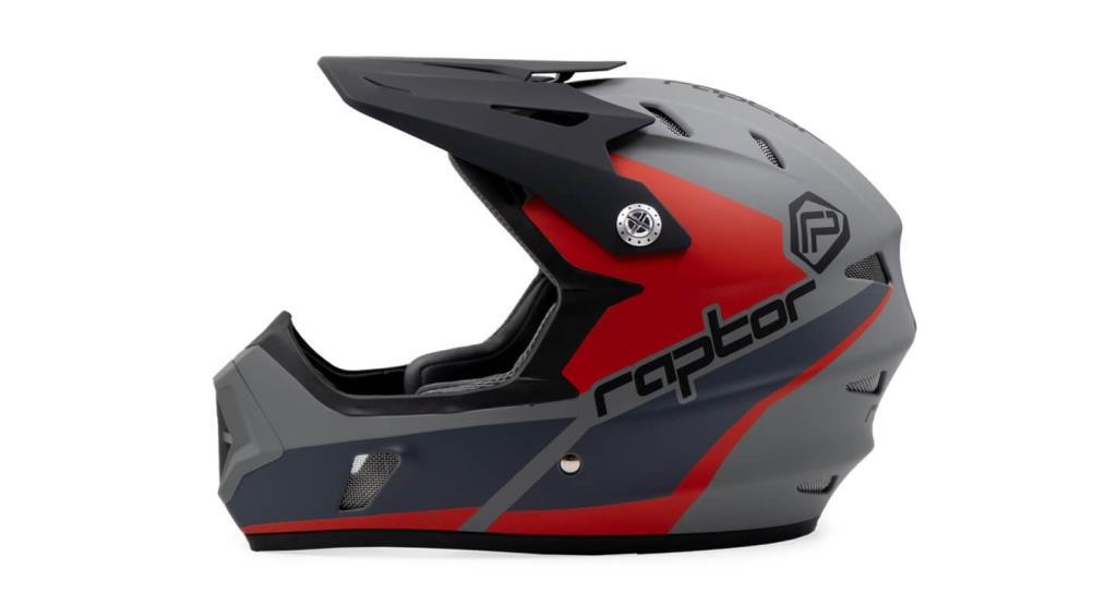 Raptor KS05 Full Face Kross Kaskı Gri/Kırmızı - Bursa Bisiklet