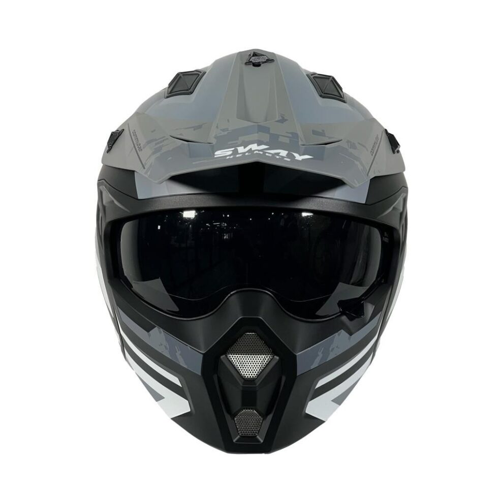 S-way SW X1-X Seul Full Face Kross Kaskı Gri-Siyah - Bursa Bisiklet